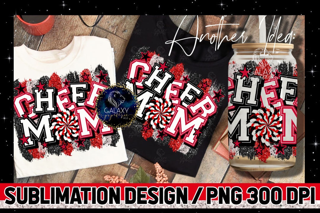 Cheer Mom Sublimation, Cheer Mom Brush Strokes Sublimation Design ...