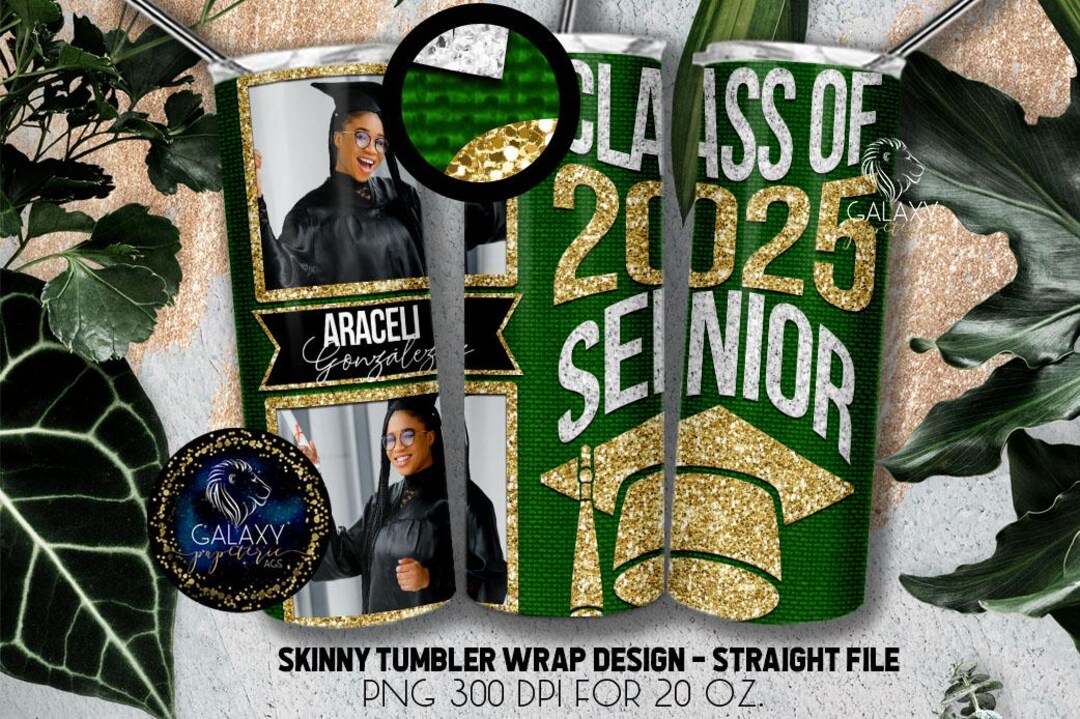 2025 Green Gold Senior Tumbler, Add Photo Tumbler, Add Text Tumbler, 20 ...