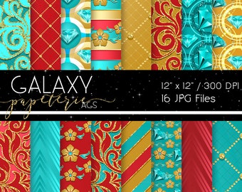 Princess Digital Paper Princess Digital Papers Gold and | Etsy