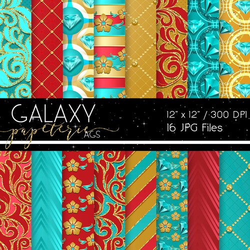 Princess Digital Paper Princess Digital Papers Gold and - Etsy