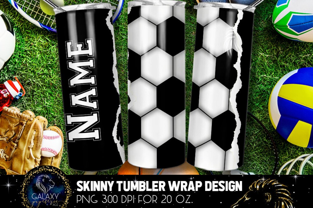 Soccer Tumbler Design, Soccer Ball Tumbler, 20 Oz. Skinny Tumbler Wrap ...