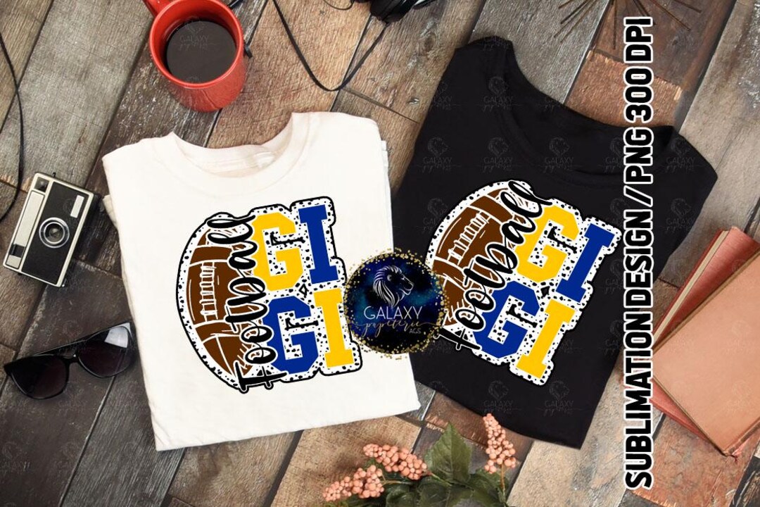 Football Gigi Sublimation Design, Gigi Sublimation, Blue Yellow ...