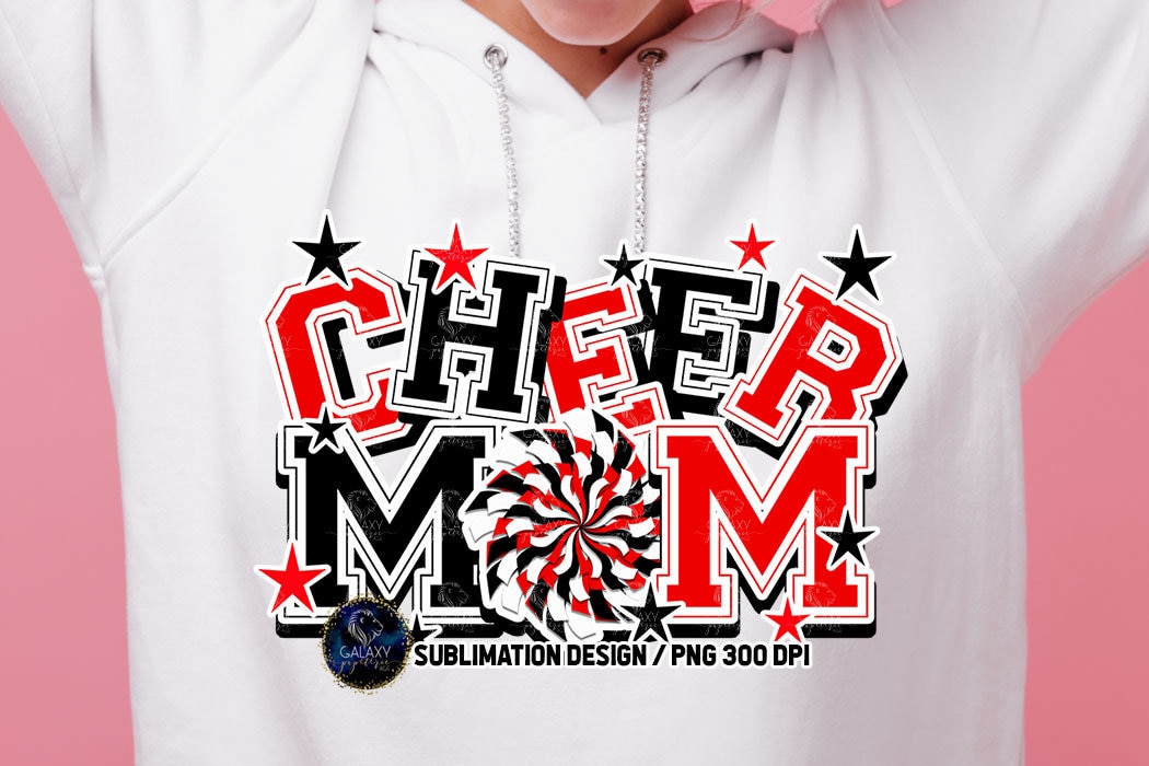 Stars Cheer Mom Sublimation, Cheer Mom Sublimation Design, Cheerleader ...