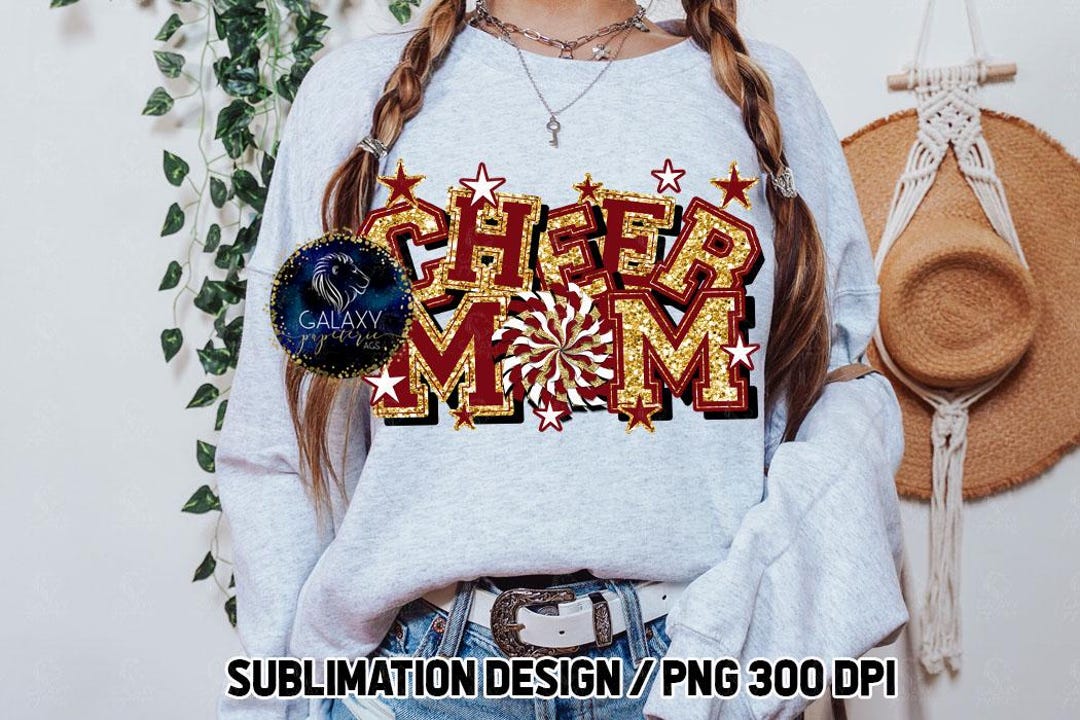 Cheer Mom Sublimation, Cheerleader Mom Sublimation Design, Cheerleader ...