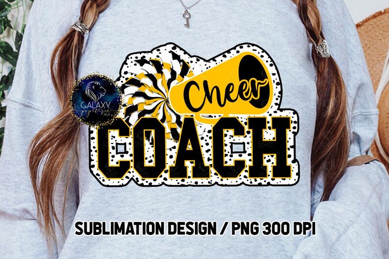 Cheer Coach Sublimation Design, Cheerleader Coach Sublimation, Black ...
