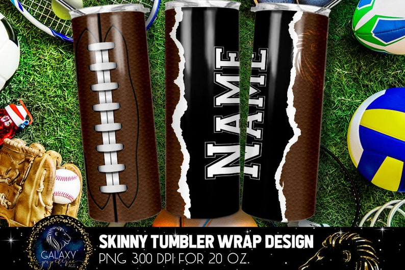 Football Ball Tumbler Design Football Field Tumbler 20 Oz. - Etsy