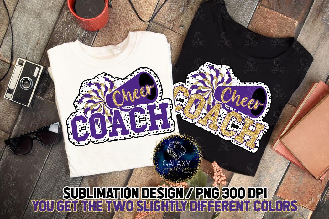 Cheer Coach Sublimation Design, Cheerleader Coach Sublimation, Purple ...