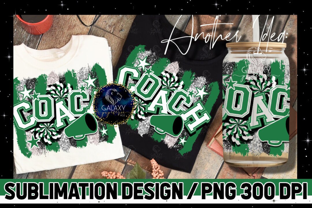 Cheer Coach Sublimation, Cheer Coach Brush Strokes Sublimation Design ...