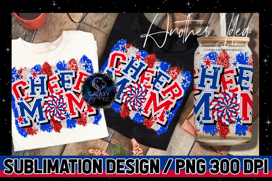 Cheer Mom Sublimation, Cheer Mom Brush Strokes Sublimation Design ...