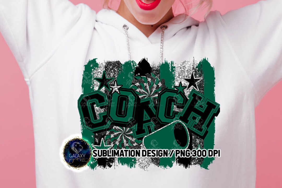 Cheer Coach Sublimation, Cheer Coach Brush Strokes Sublimation Design ...
