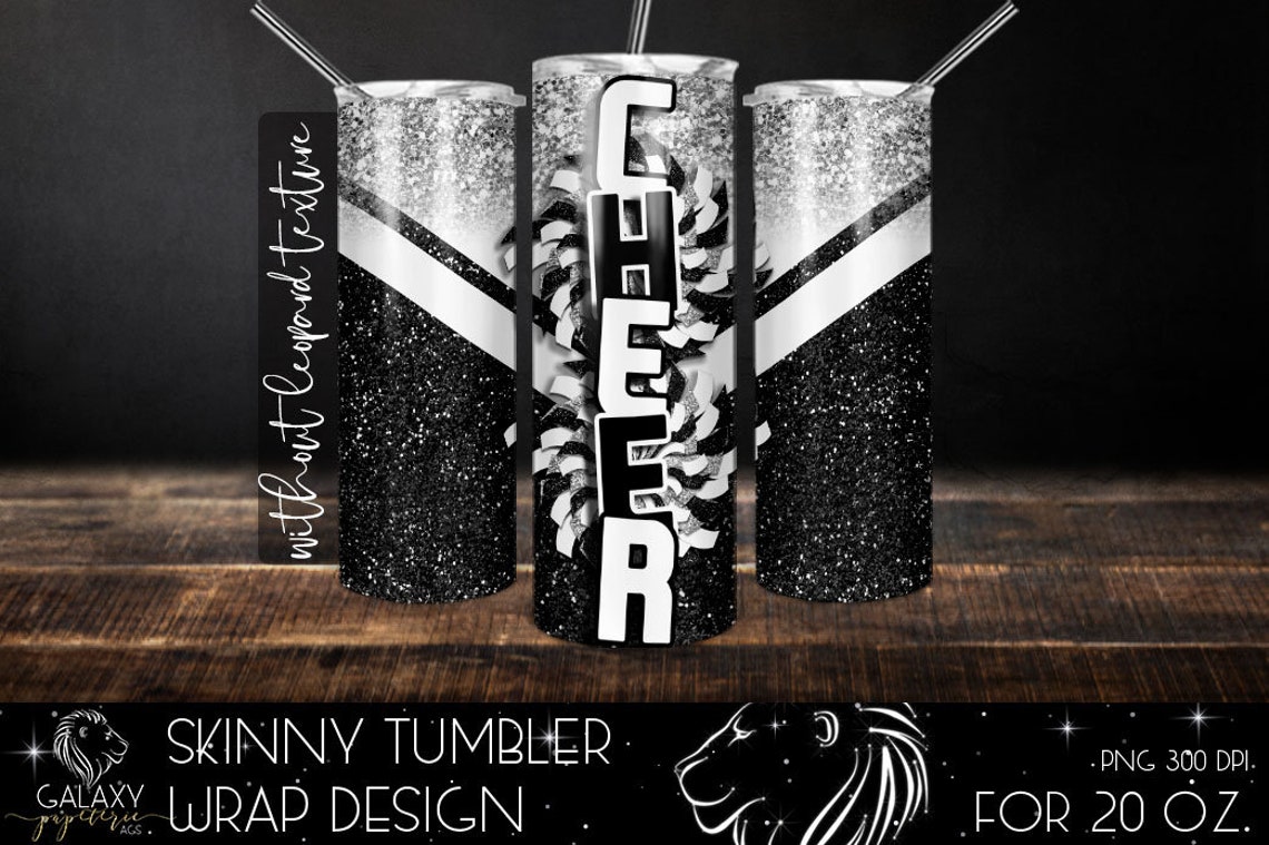 Cheer Tumbler Design, Cheerleader Glitter Tumbler, 20 Oz. Skinny ...
