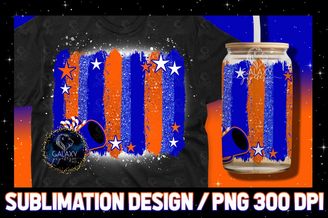 Orange Blue Cheer Background Sublimation, Cheer Background Brush ...