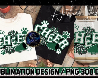 Cheer Sublimation Cheer Green Black Sublimation Design - Etsy