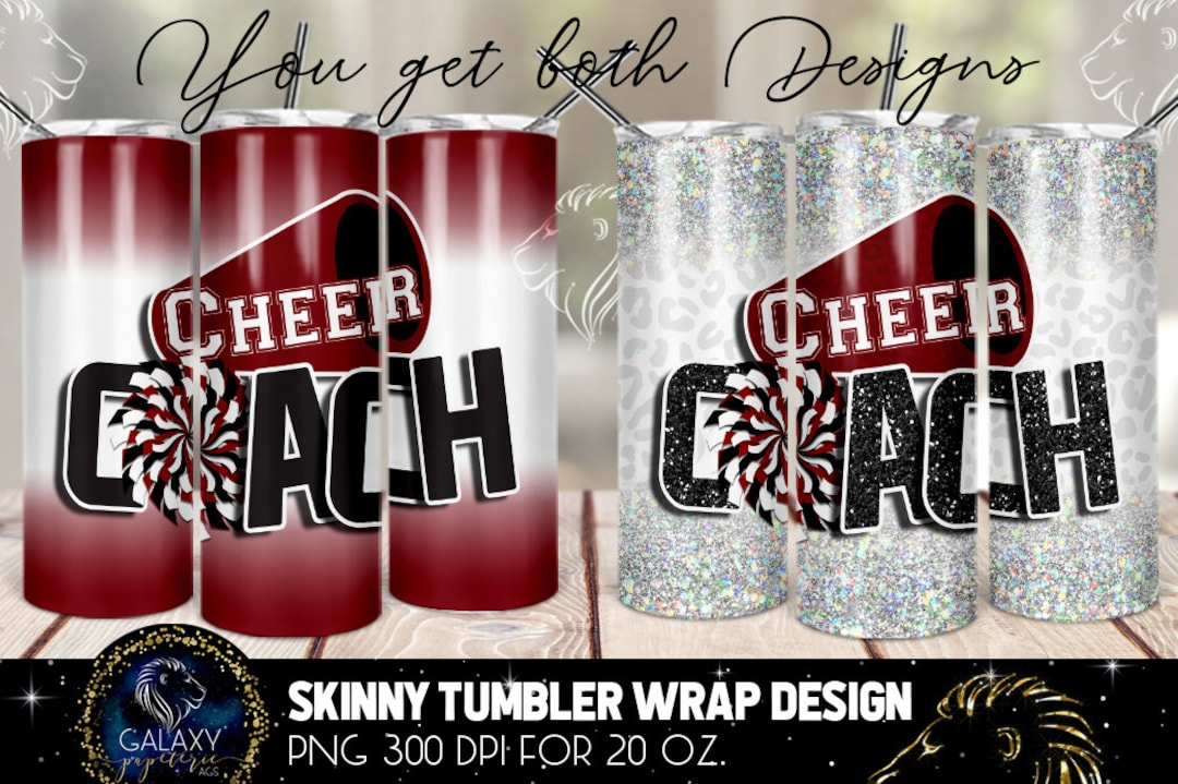 Cheer Coach Tumbler Design, Cheerleader Leopard Tumbler, 20 Oz. Skinny ...