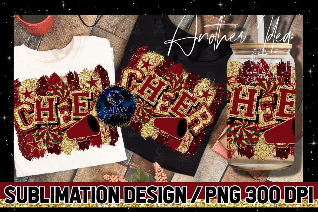 Maroon Gold Cheer Sublimation, Cheer Sublimation, Cheer Brush Strokes ...