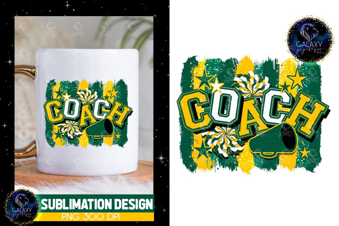Cheer Coach Sublimation Cheer Coach Brush Strokes Sublimation | Etsy