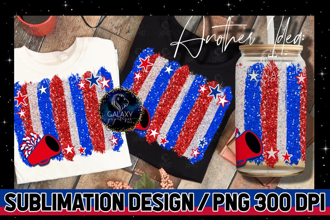 Blue Red White Cheer Background Sublimation, Cheer Background Brush ...