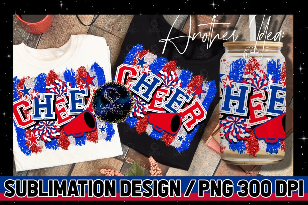 Cheer Sublimation, Cheer Brush Strokes Sublimation Design, Cheerleader ...