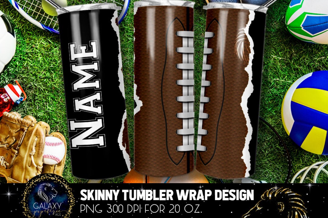 Football Ball Tumbler Design Football Field Tumbler 20 Oz. - Etsy