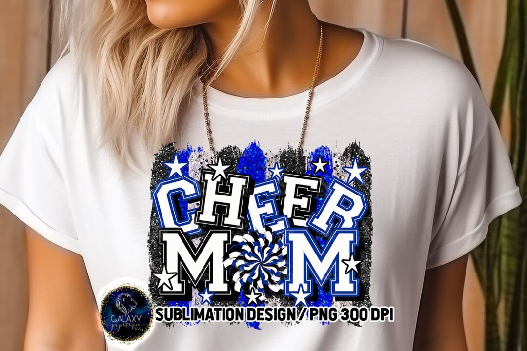 Cheer Mom Sublimation, Cheer Mom Brush Strokes Sublimation Design ...