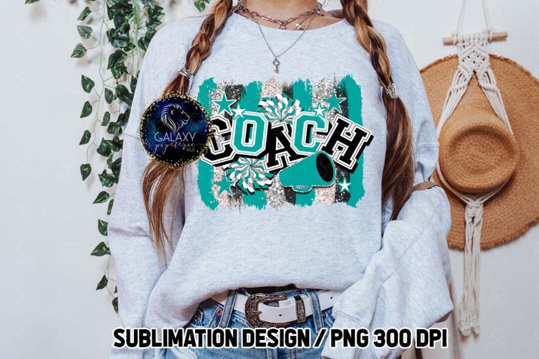 Cheer Coach Sublimation, Cheer Coach Brush Strokes Sublimation Design ...