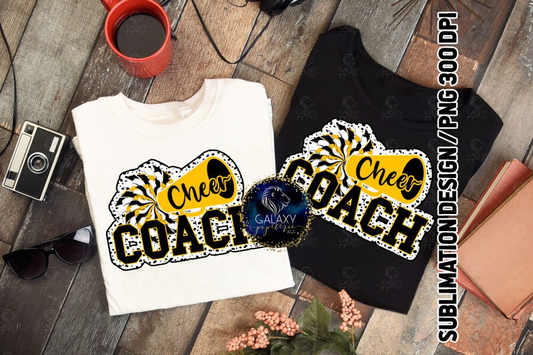 Cheer Coach Sublimation Design, Cheerleader Coach Sublimation, Black ...