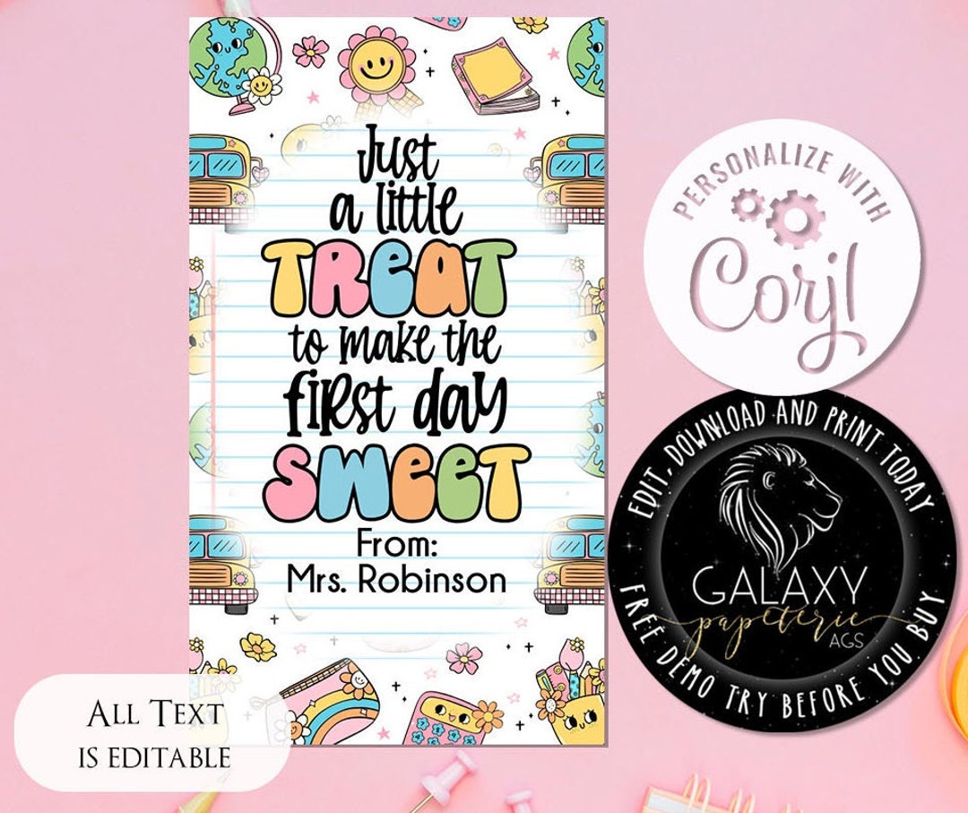 Editable Back to School Gift Tag, Teacher Classroom School Tag, First ...
