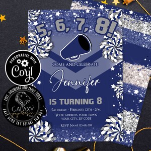 Cheer Editable Invitation, Cheer Party Editable Invitation, Cheerleader ...