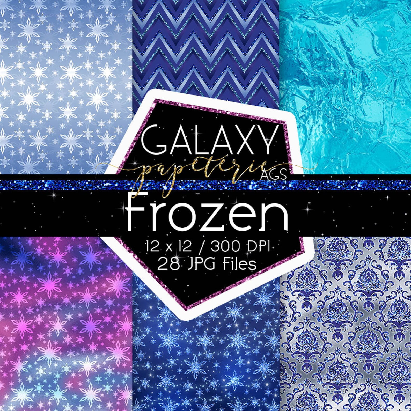 Frozen Digital Paper Frozen Digital Papers Snowflake Digital | Etsy
