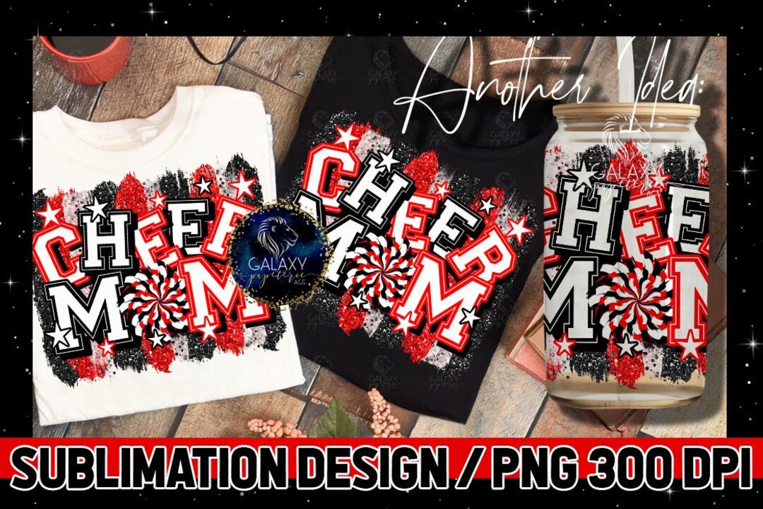 Cheer Mom Sublimation, Cheer Mom Brush Strokes Sublimation Design ...