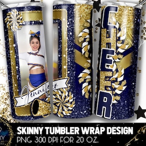 Add Photography Cheer Tumbler Design, Cheerleader Photo Tumbler, 20 Oz ...