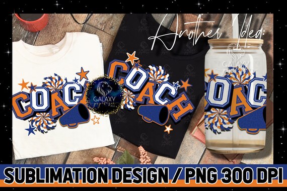 Blue Orange Cheer Coach Sublimation Cheer Coach Sublimation - Etsy