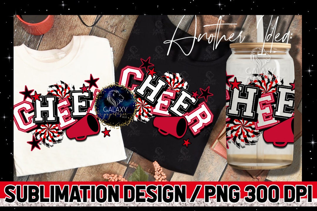 Red Black Cheer Sublimation Design, Cheer Sublimation, Cheerleader ...