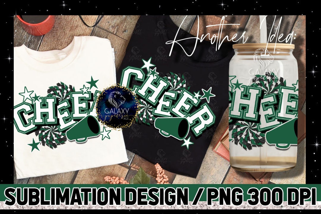 Cheer Sublimation, Cheerleader Sublimation Design, Green White Black ...