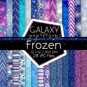 Frozen Digital Paper, Frozen Digital Papers, Snowflake Digital Papers ...