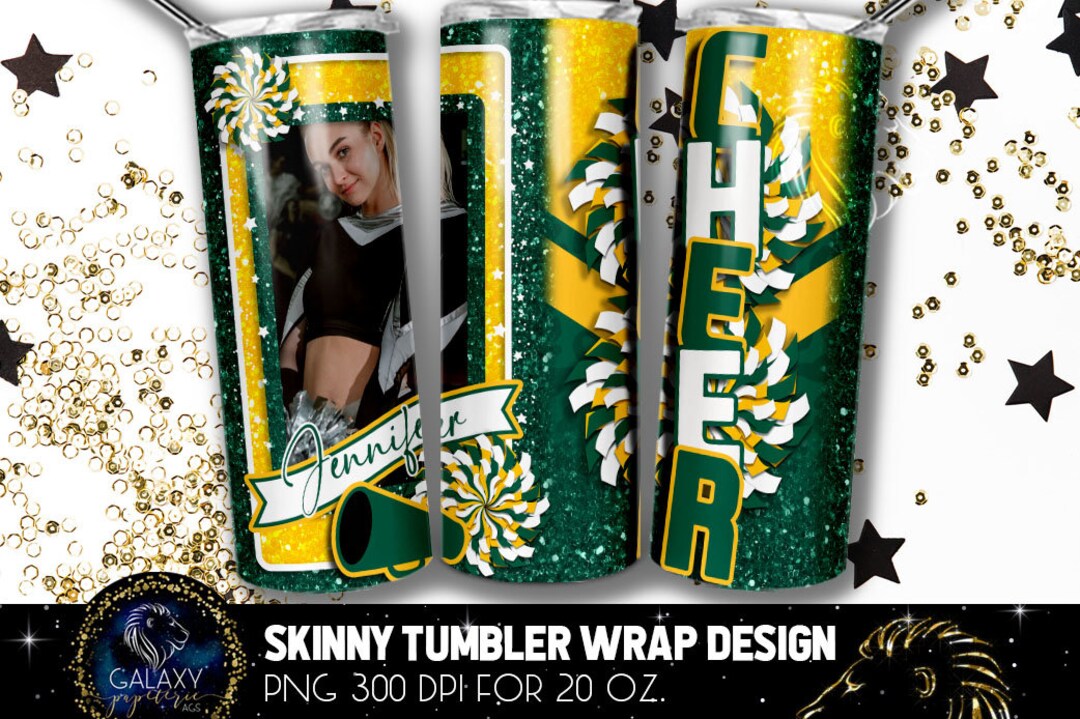 Add Photography Cheer Tumbler Design, Cheerleader Photo Tumbler, 20 Oz ...