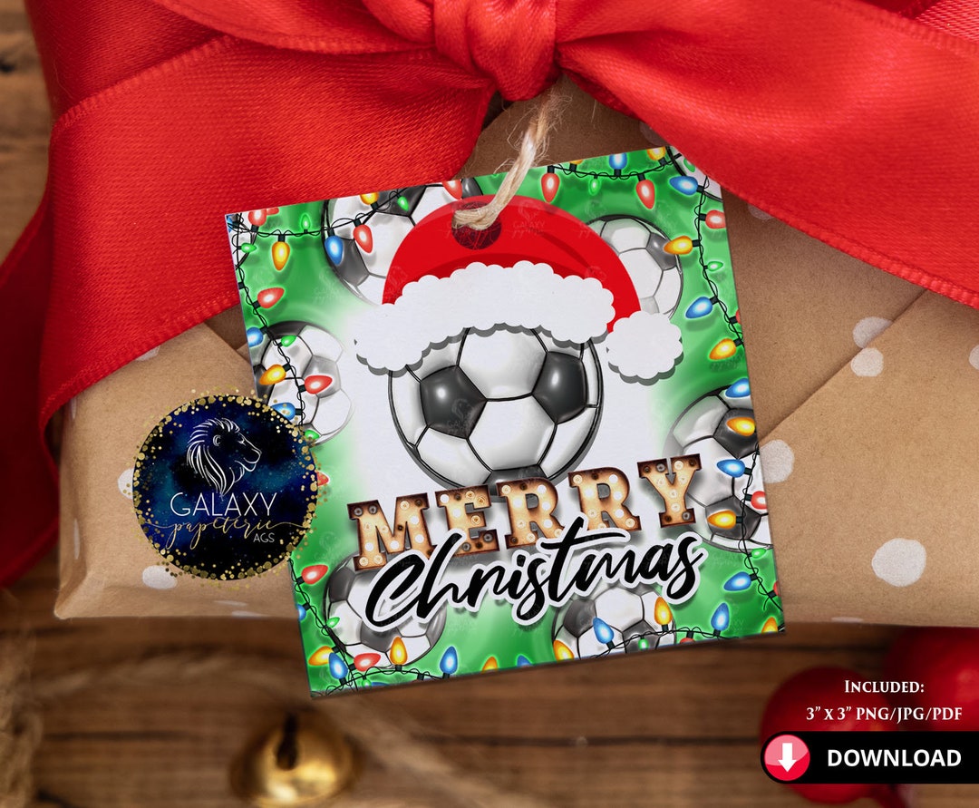 Soccer Christmas Gift Tag, Soccer Team Christmas Favor Tag, School ...