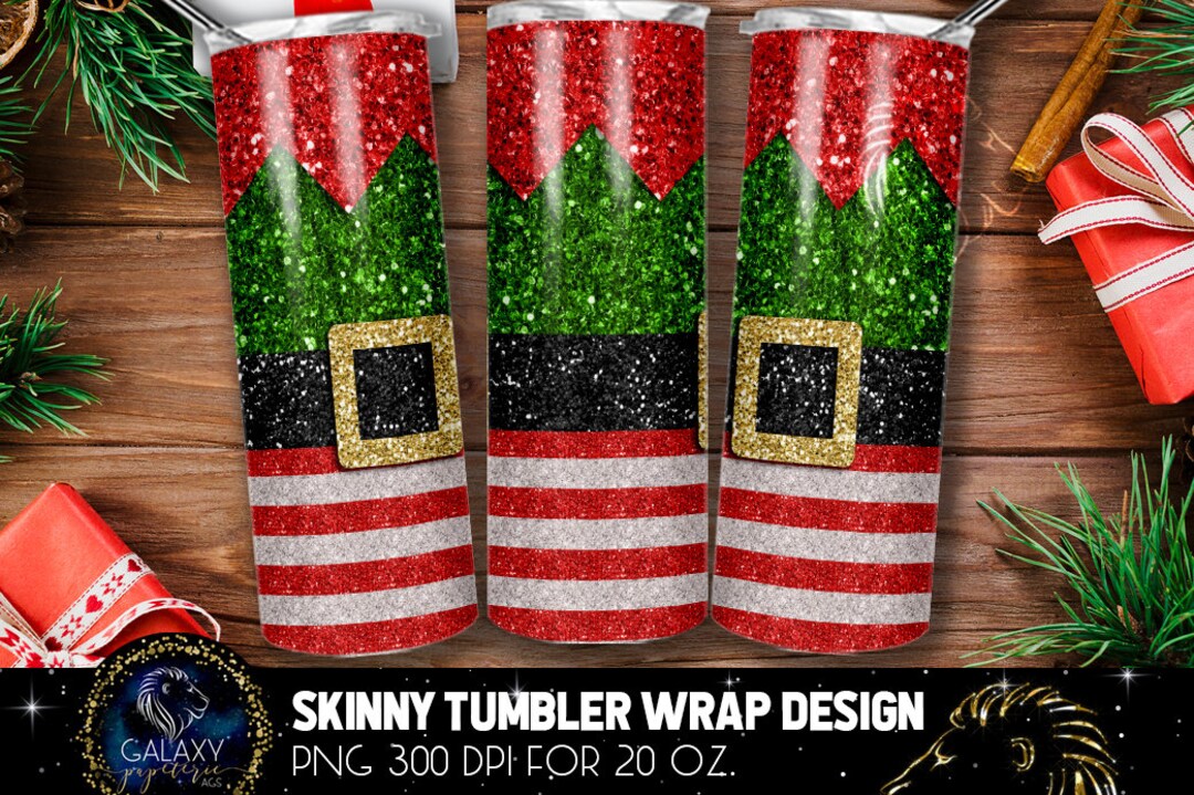 Glitter Elf Tumbler Design, Glitter Christmas Tumbler, 20 Oz. Skinny ...