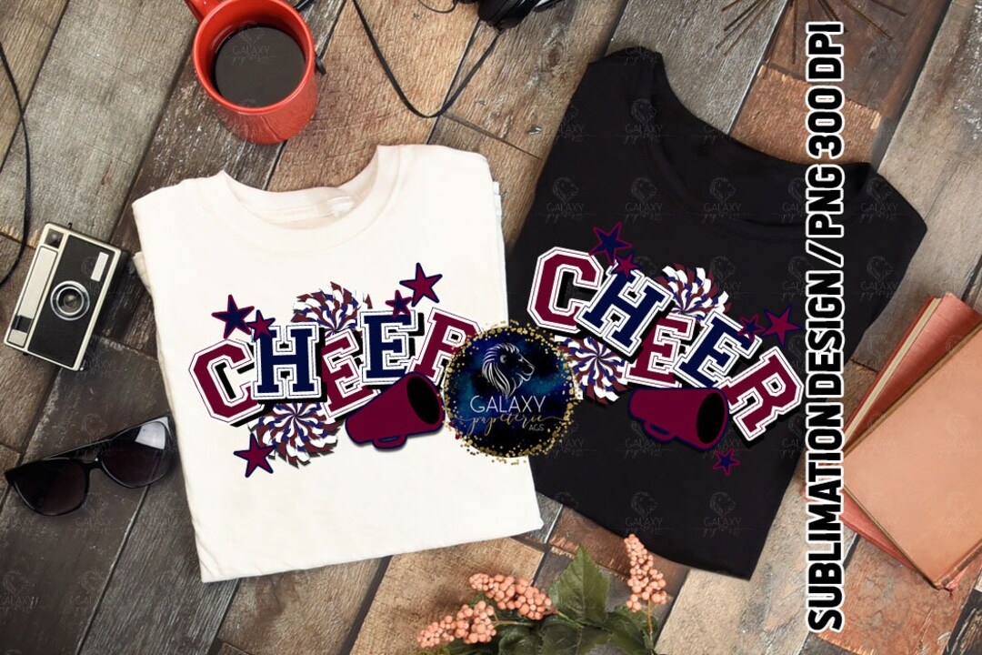 Cheer Sublimation Design, Cheerleader Sublimation, Blue Maroon Cheer ...