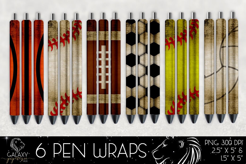 Vintage Sports Epoxy Pen Wraps Sublimation Bundle, Pen Wrap, Epoxy Pen ...