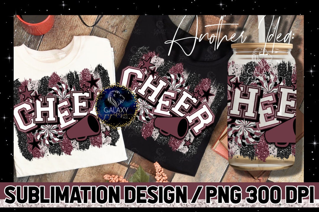 Cheer Sublimation, Cheer Brush Strokes Sublimation Design, Cheerleader ...