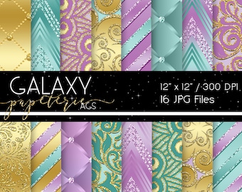 Princess Digital Paper Princess Digital Papers Gold and | Etsy