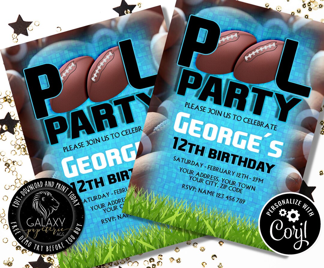 ANY AGE Football Pool Party Invitation Football Party - Etsy