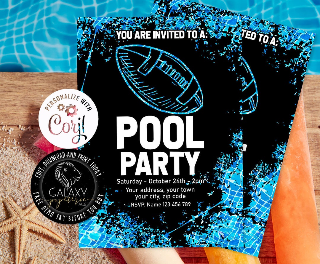 Football Pool Party Invitation, Football Party Invitation, Corjl ...