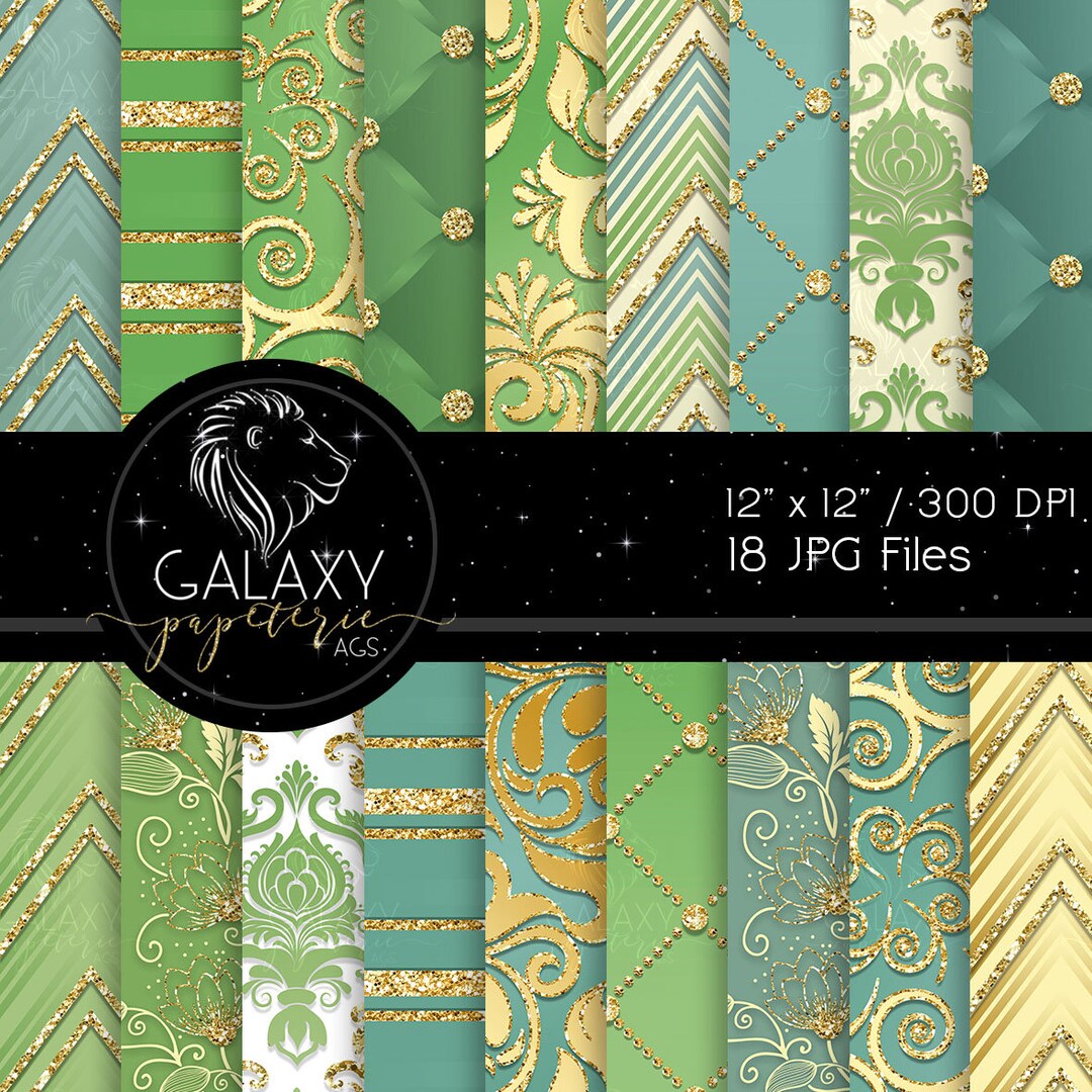 Princess Digital Paper, Princess and Flowers Digital Papers, Green and ...