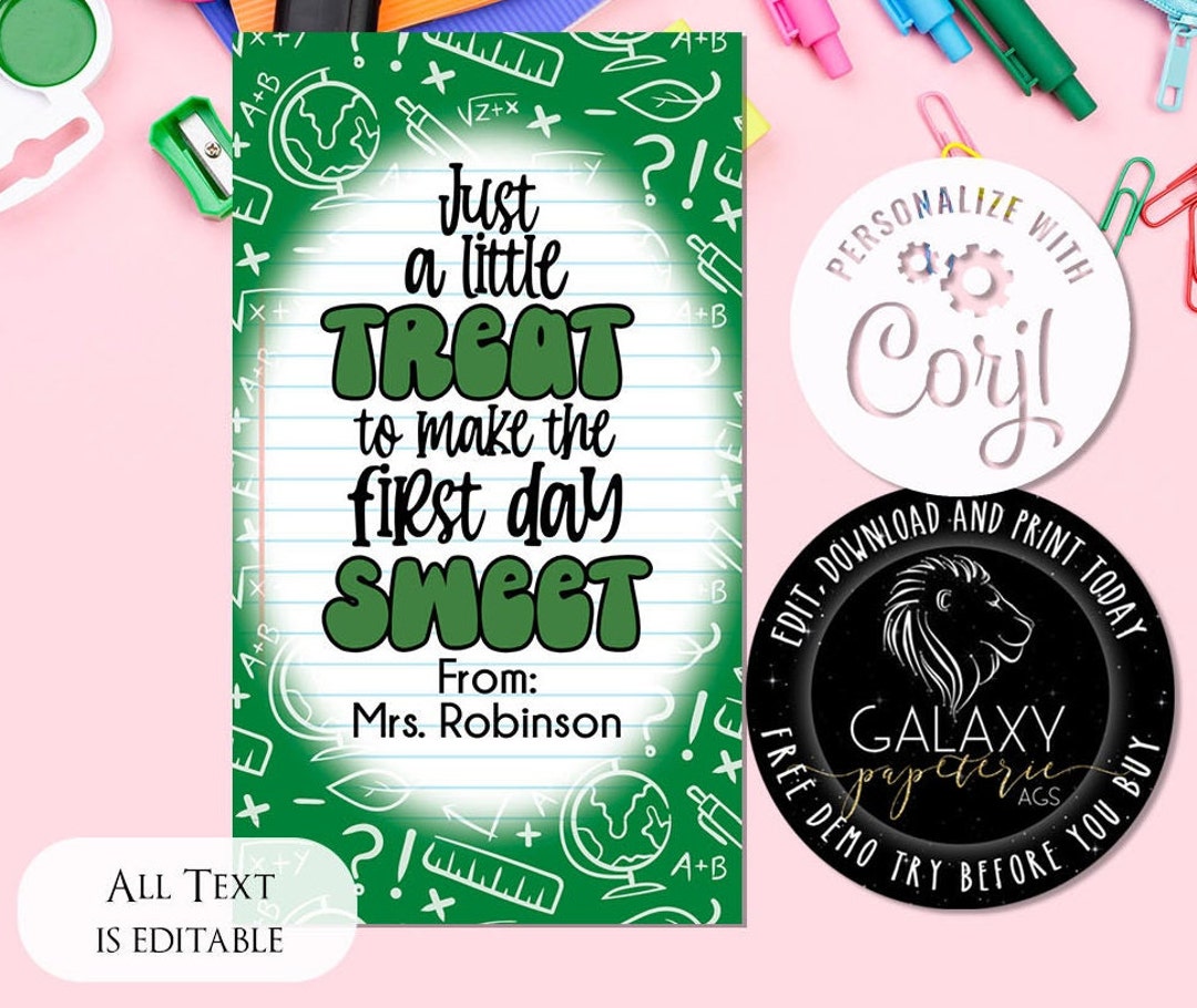Editable Back to School Gift Tag, Teacher Classroom School Tag, First ...