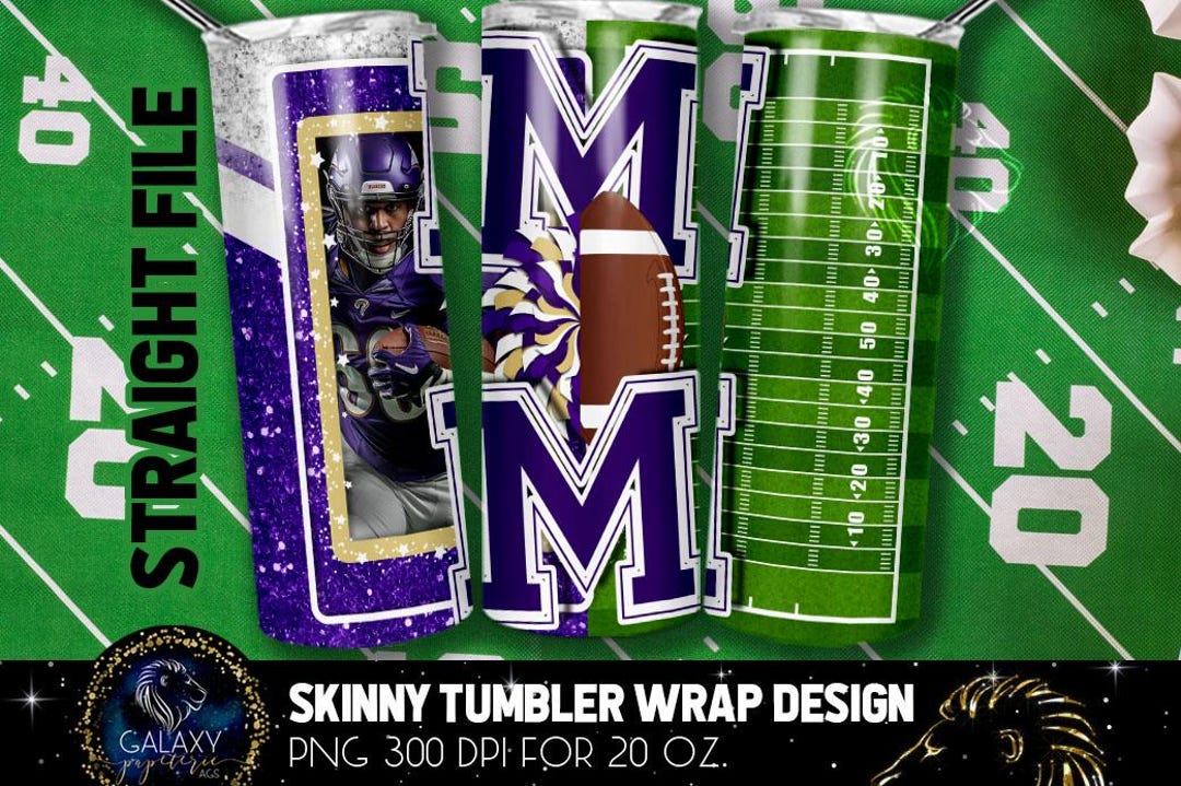 Purple White Add Photo Cheer Mom Football Mom Tumbler Design, Mom of ...