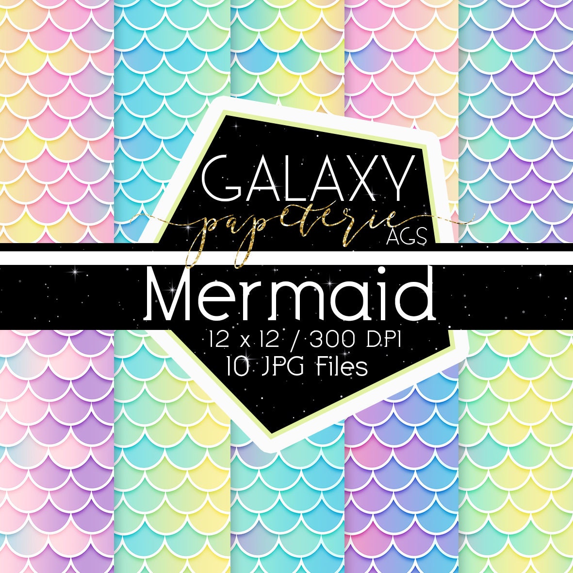 Unicorn Mermaid Scales Digital Paper Mermaid Scales Digital - Etsy