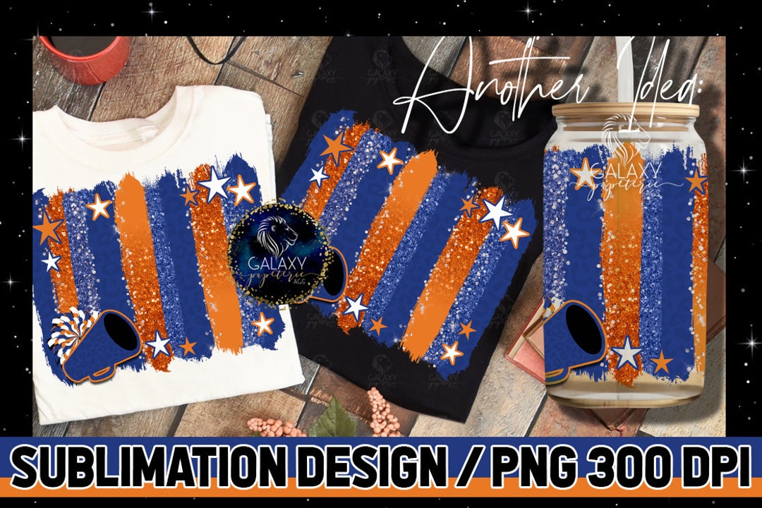 Blue Orange Cheer Background Sublimation, Cheer Background Brush ...
