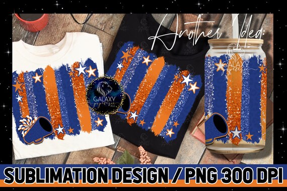 Blue Orange Cheer Background Sublimation Cheer Background - Etsy